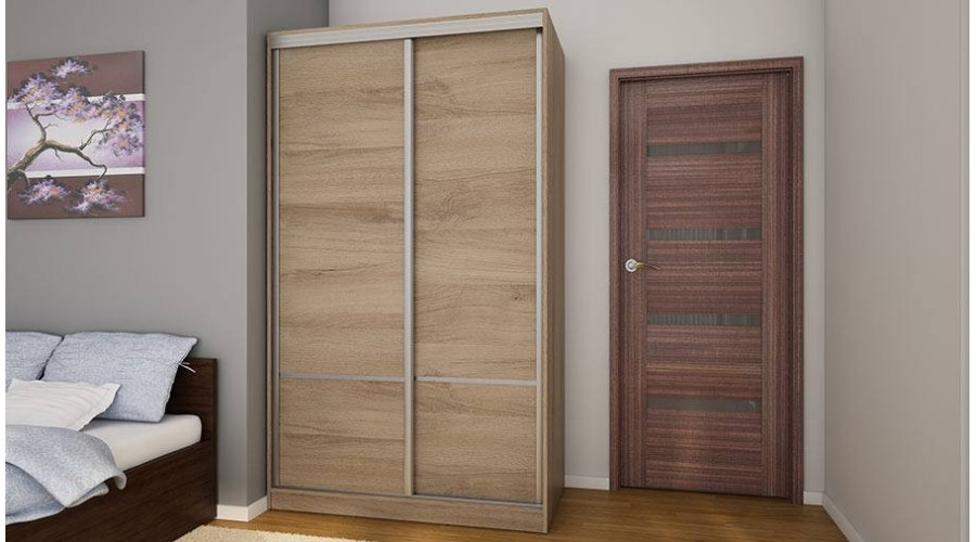 Sliding wardrobe 2D/130cm - functional bedroom closet